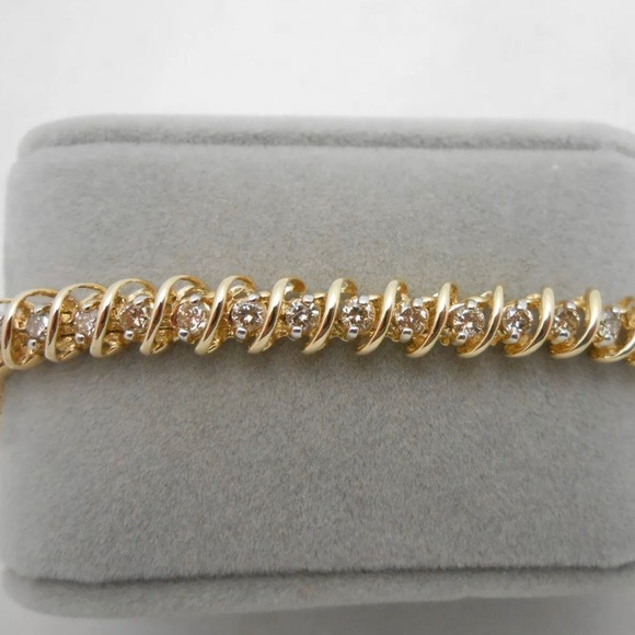 Jewelry | Heavy Solid 14k Yellow Gold 3ct Diamond Bracelet | Poshmark